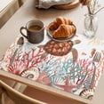Brown Sea Turtles Cotton Linen Placemats Set of 8, Summer Ocean Marine ...