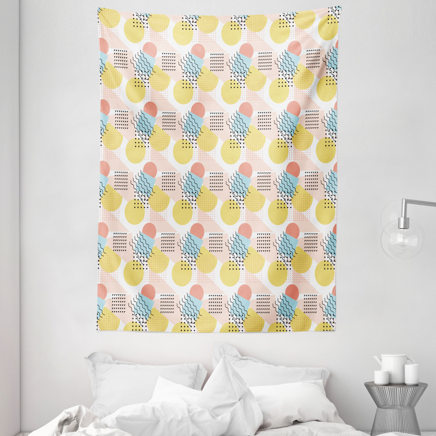 Geometric Decor Tapestry, Modern Trendy Illustration with Unusual ...