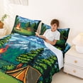 Catabedysis Pixel Camping Bed Sheets,Campfire Tent Print Full Size ...
