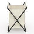 Furniture of America Nurle Industrial Laundry Hamper, Sand Black and ...