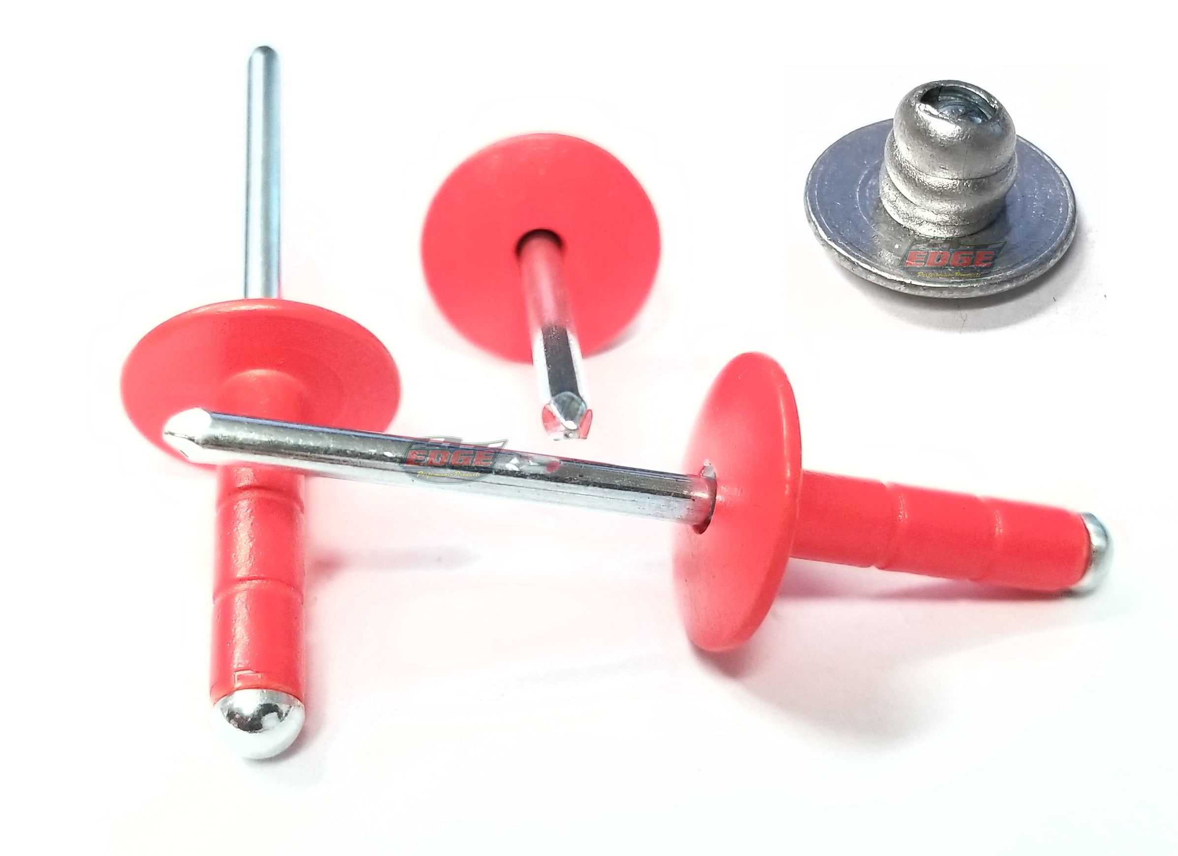 Fluorescent Red 3/16" Aluminum Large Head with Steel Mandrel Multi Grip ...