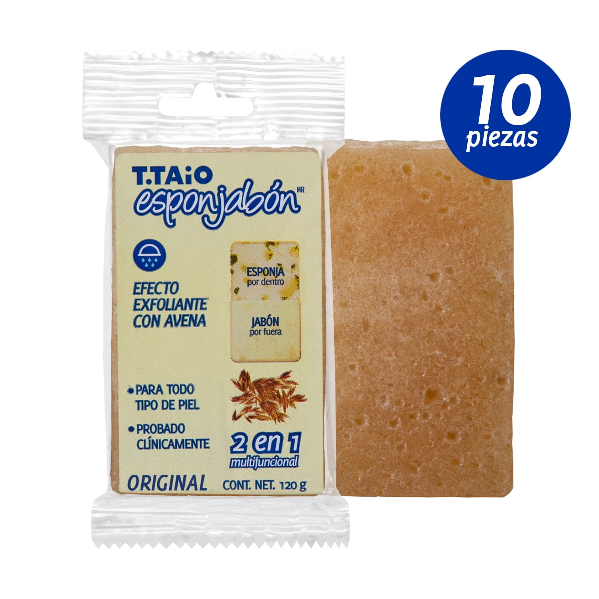 Pack 10 pz Esponjabon Avena Exfoliante T. Taio 120g c/u Esponjabon ...