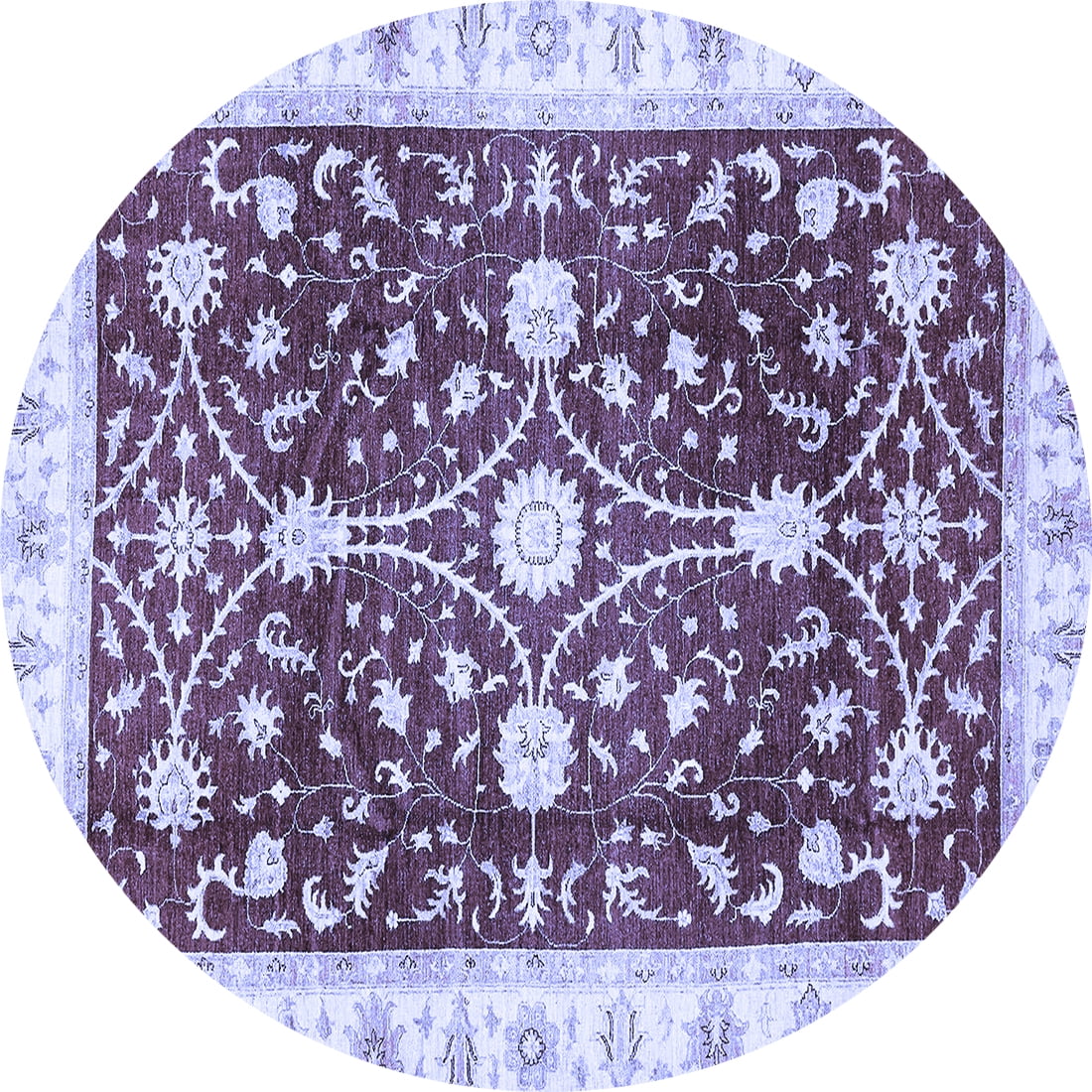 Ahgly Company Machine Washable Indoor Round Abstract Blue Modern Area ...