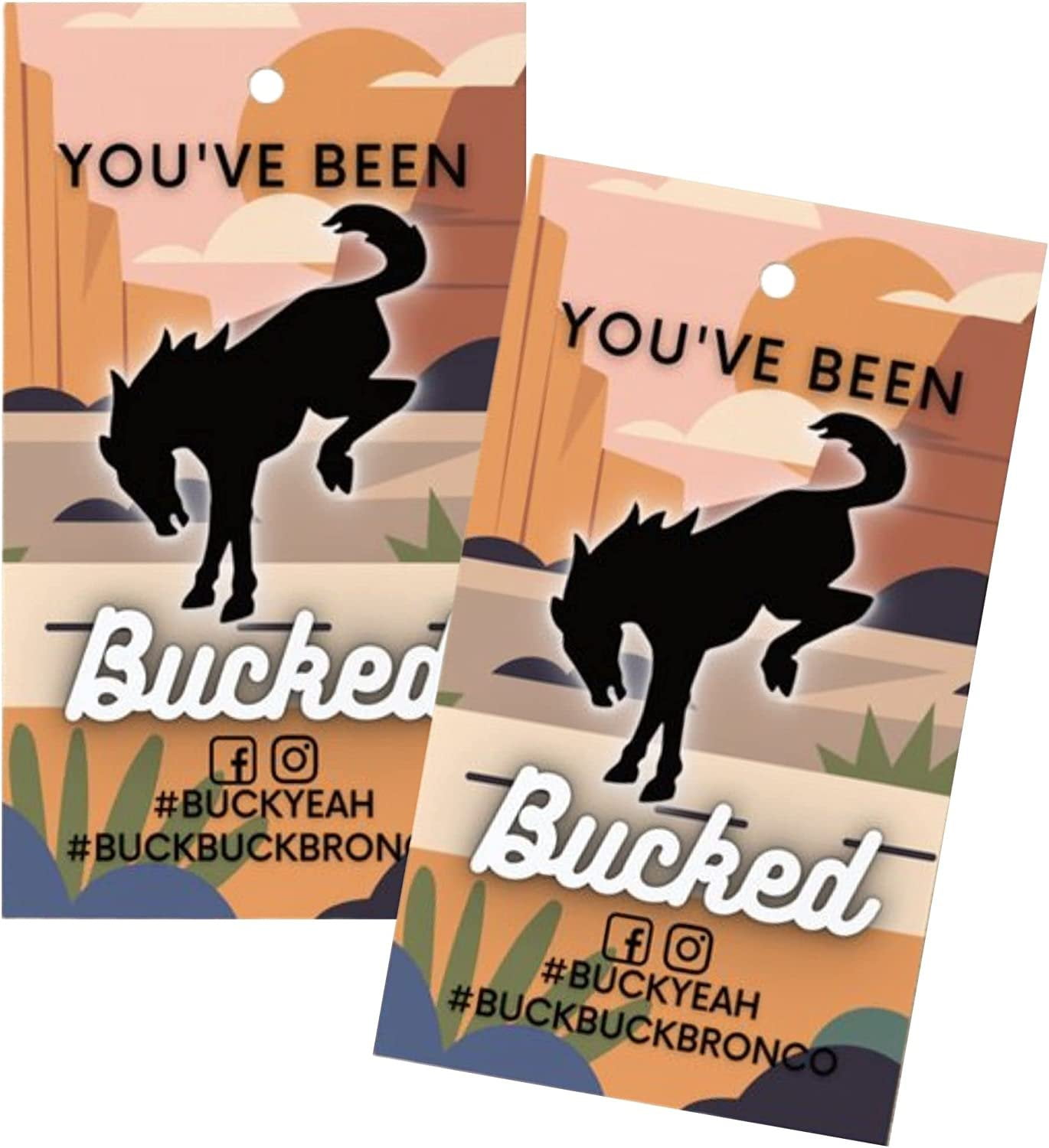 You Have Been Bucked Hang Tag with Mountains and Bucking Bronco Buck ...