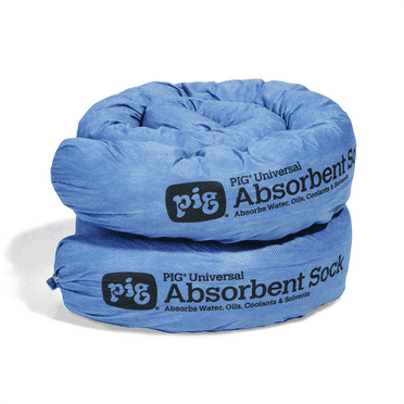 "PIG Absorbent Sock, 4'L x 3""W (3-Pack) - Reusable & Mildew-Resistant ...