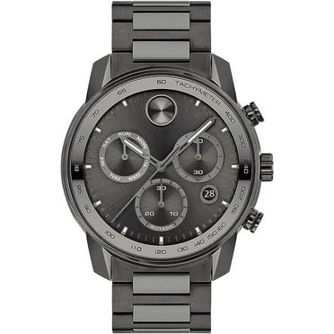 Movado Series 800 Chronograph 42mm Black Dial Silver Tone Men's Watch ...