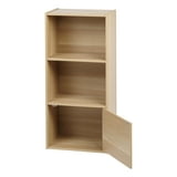 IRIS 3-Tier Wood Storage Shelf with Door, Light Brown - Walmart.com