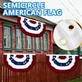 American Flag Porch Hanging Flags Semi-Circle Design Fringed Edges Red ...