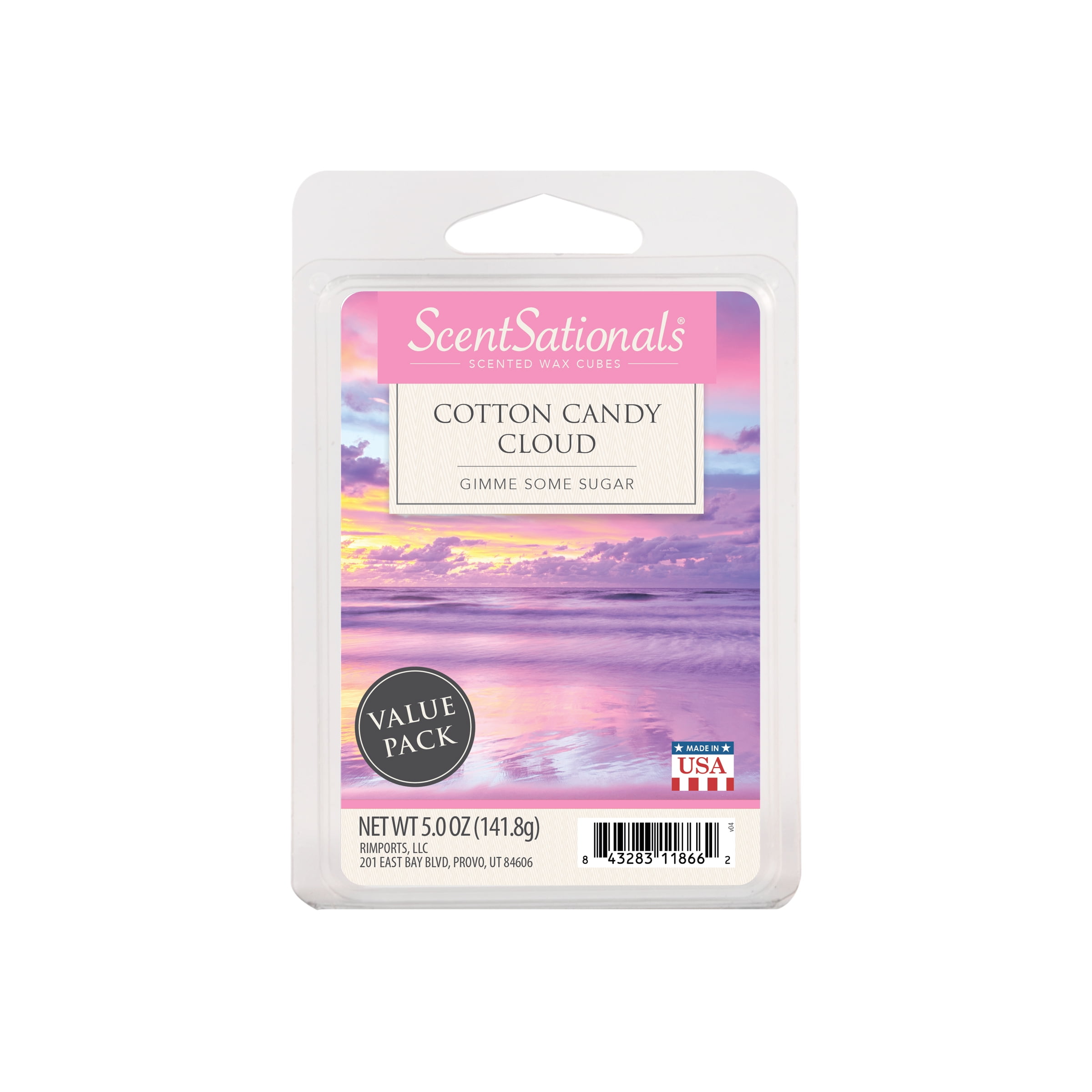 Cotton Candy Scented Wax Melts, ScentSationals, 5 oz (Value Size ...