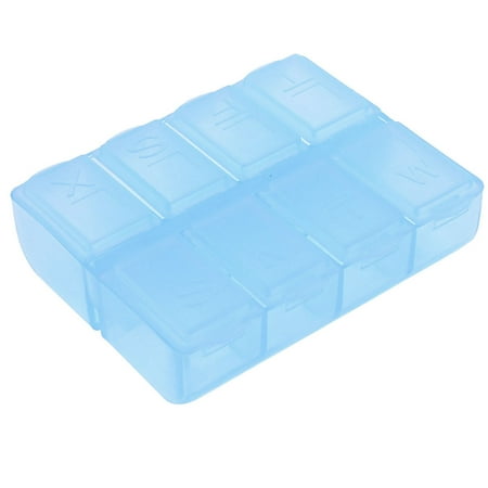 Daily Marked Blue 8 Medicine Pill Box 7.3cm x 5.8cm x 2cm | Walmart Canada
