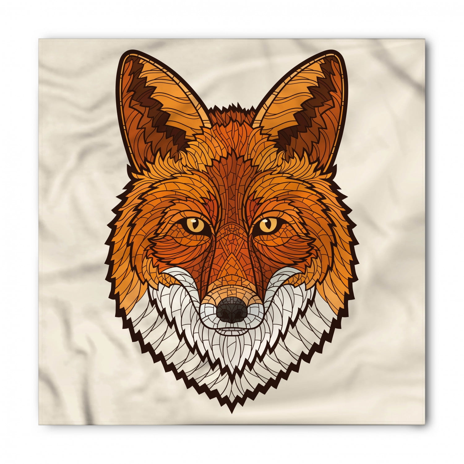 Fox Bandana, Mascot Face Mosaic Style, Unisex Head and Neck Tie, by ...