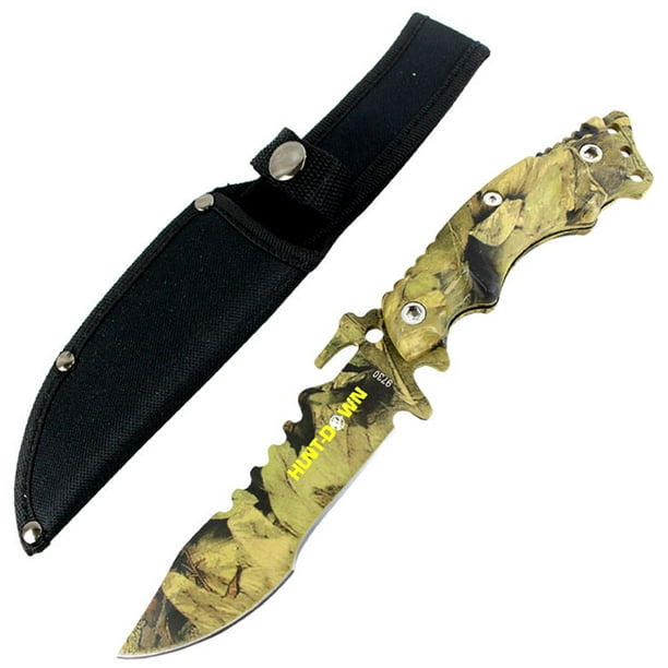 Defender 10" Stainless Steel Full Tang Survival Hunting Knife Camo ...
