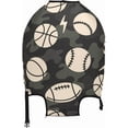 Cartoon Baseball Balls Camouflage Elastic large luggage cover Washable ...