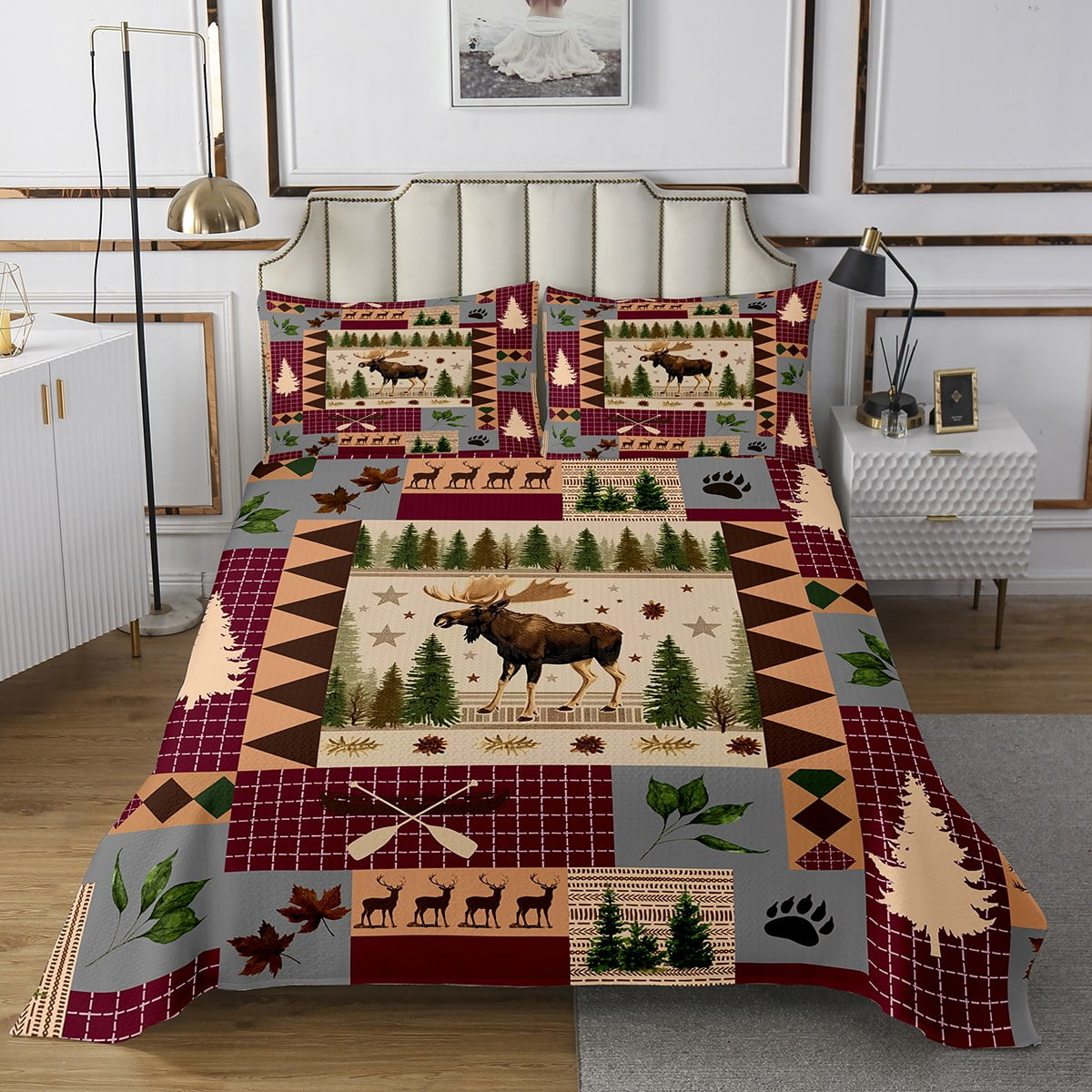 Click here for Erosebridal Wild Elk Deer Bedspread Sets King Size... prices