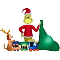 Gemmy Animated Airblown Inflatable Grinch Pulling Tree from Chimney ...