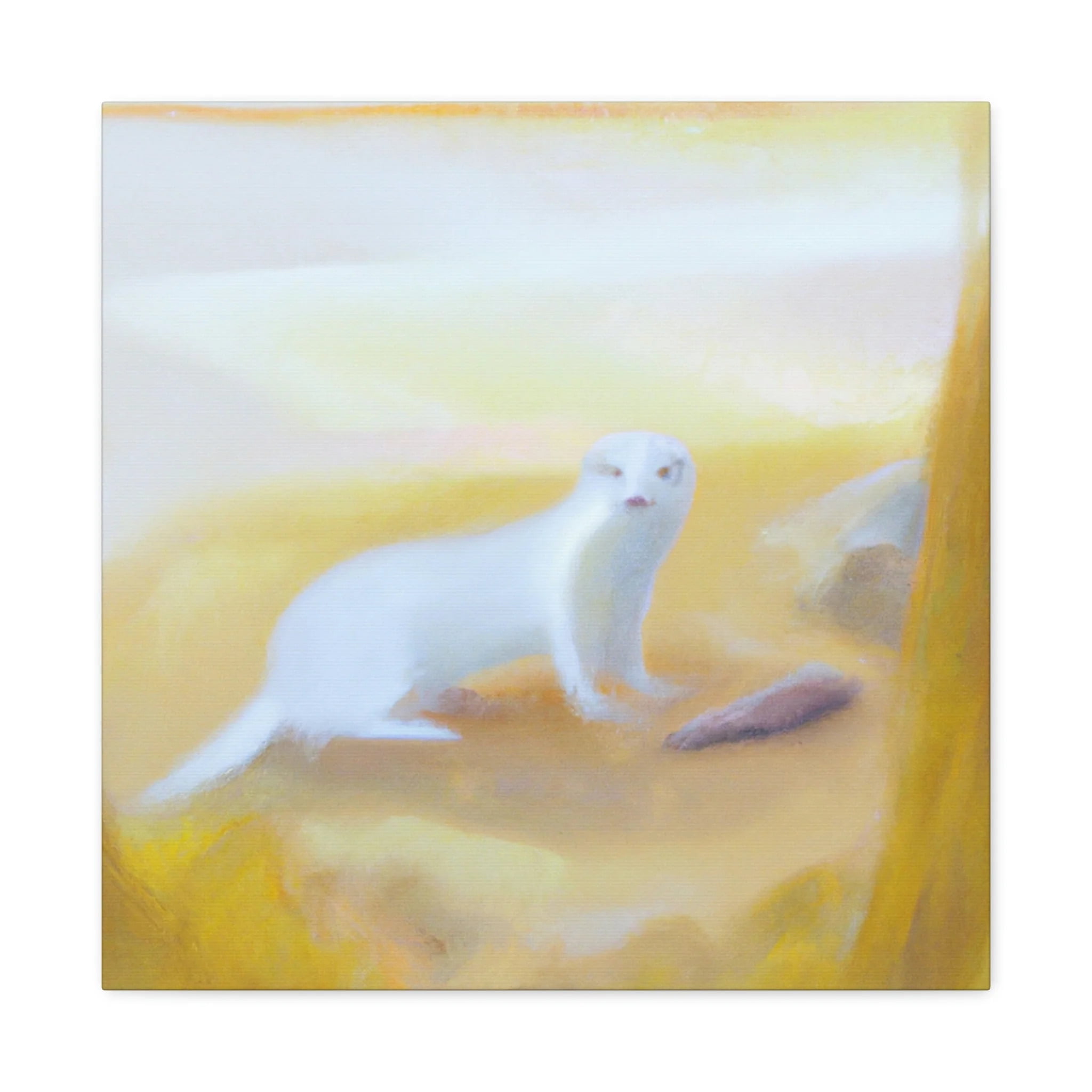 Ermine in Moonlight Scene - Canvas - Walmart.com