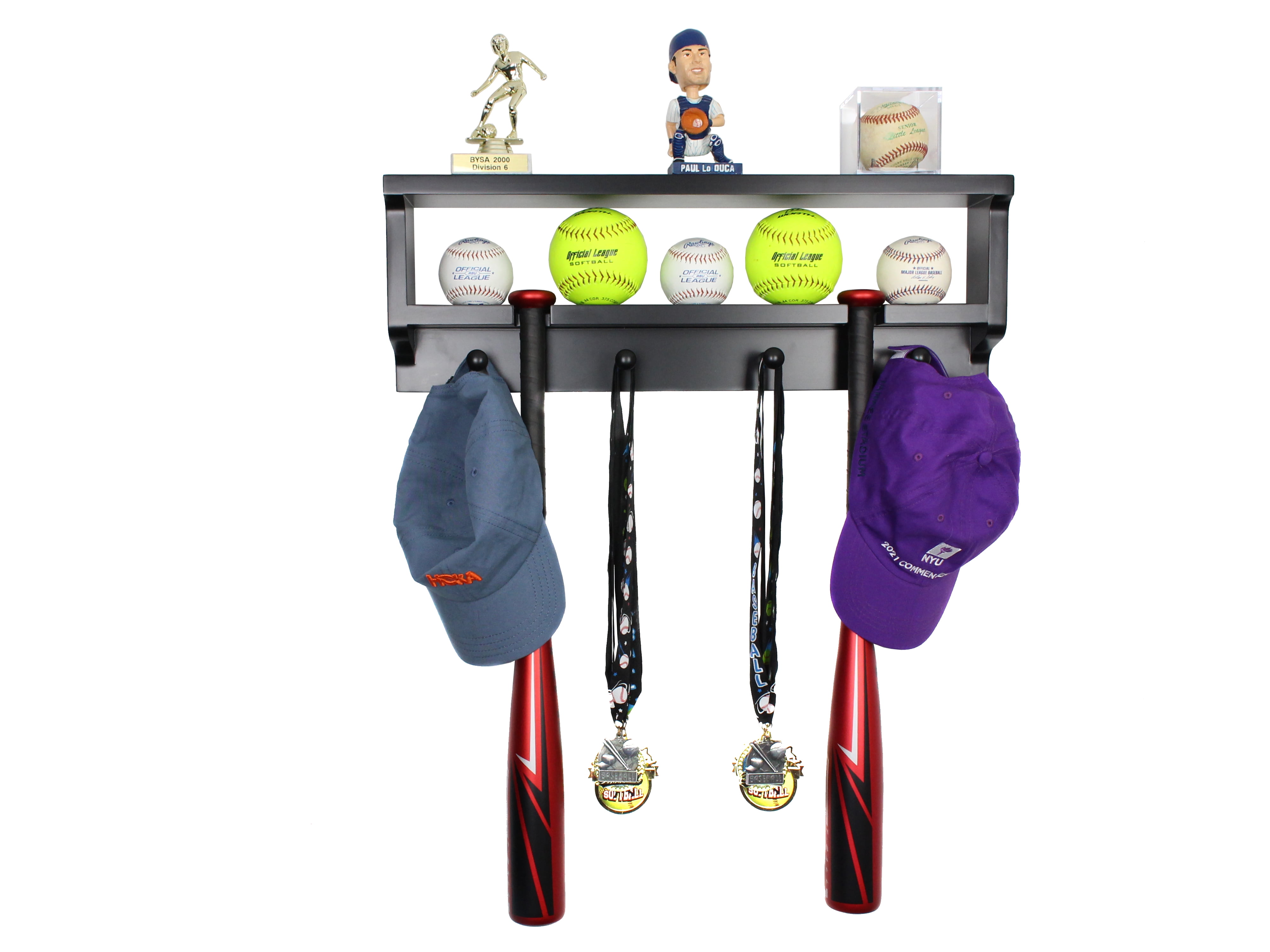 MedalAwardsRack Premier Baseball and Softball All in 1 Trophy Shelf ...