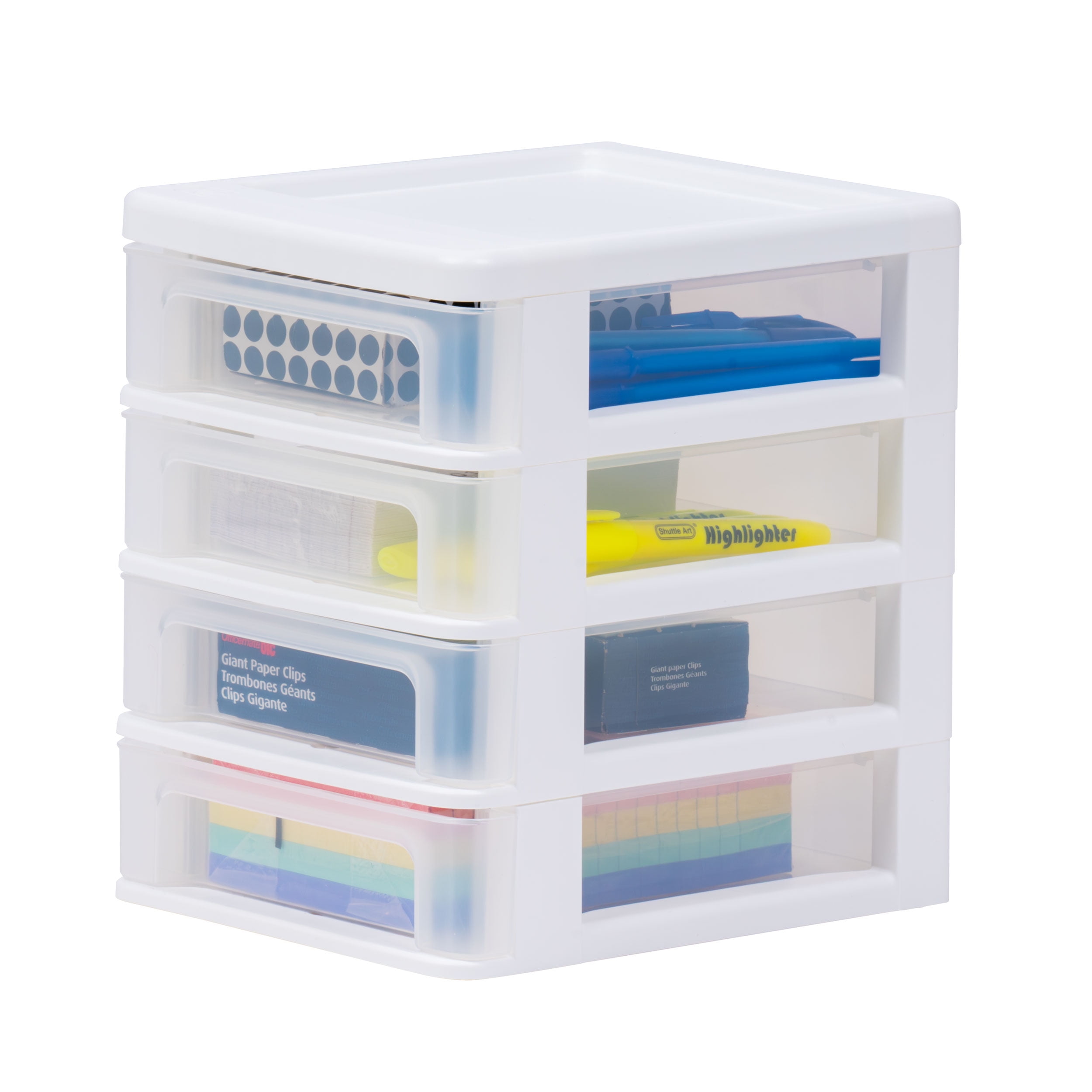 IRIS Small 4-Drawer Compact Desktop Organizer, Stacking Desktop Unit ...