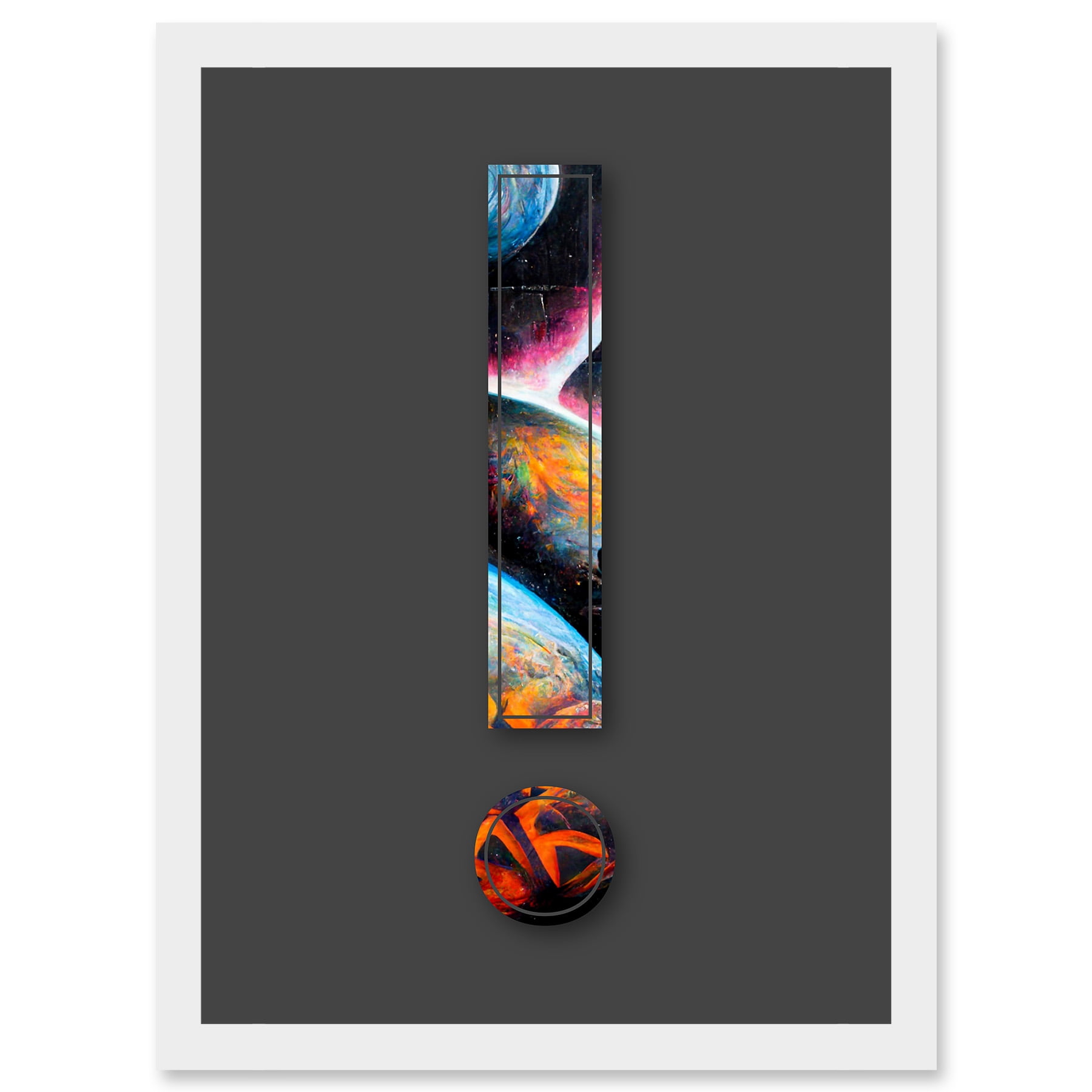 Symbol ! Exclamation Mark Point Bright Planets Decorative Graffiti ...