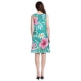 DIXRUYEE Womens Dresses Loose Neck Sleeveless Oversize Pink Hibiscus ...