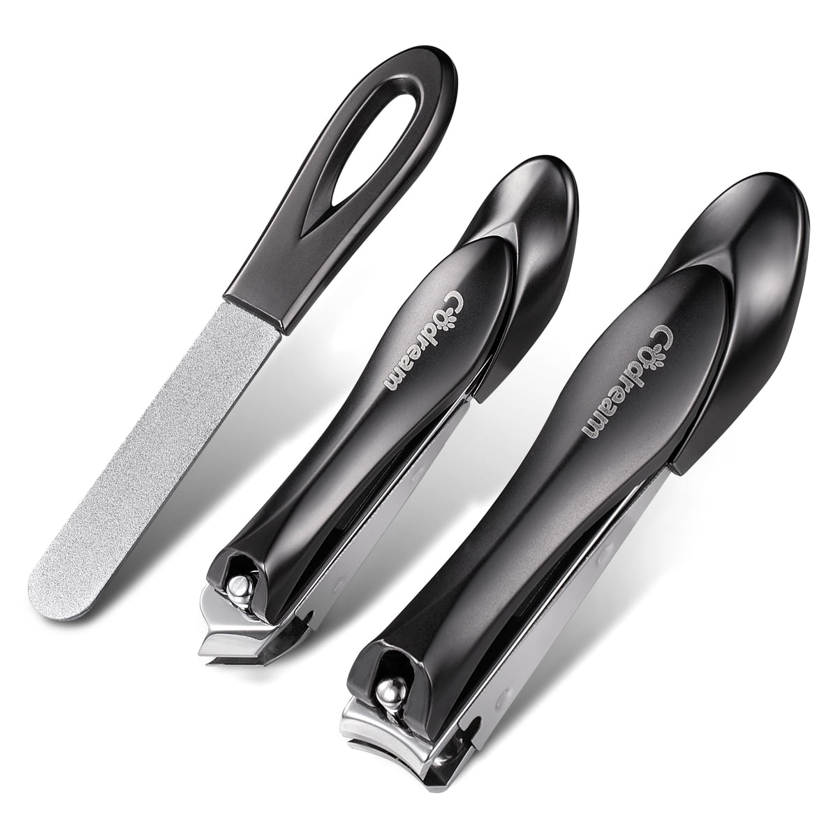 Fingernail Toenail Clippers Set - Stainless Steel 3 Pcs Nail Cutter ...