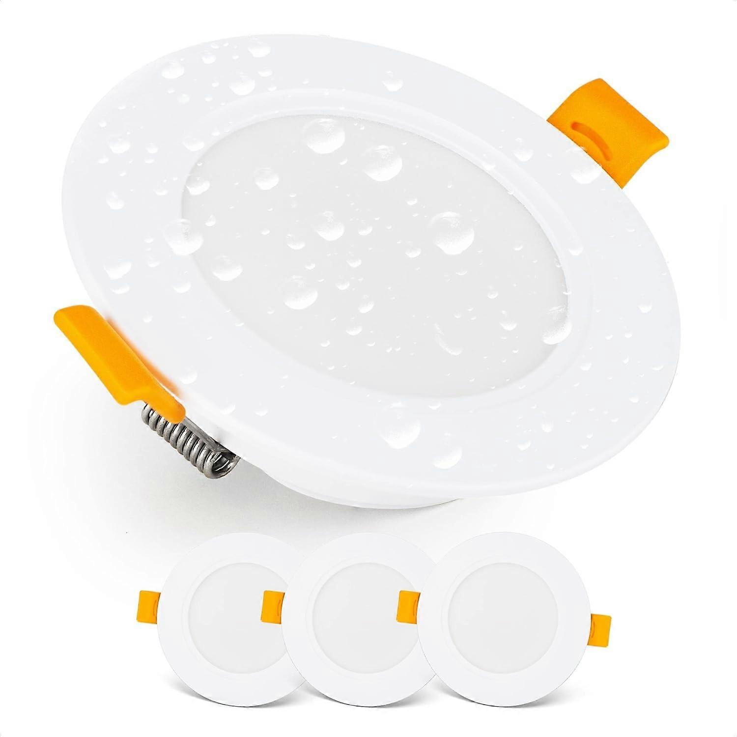LED ceiling spotlights IP54, warm white 3000K | Set of 3 Extra Flat ...