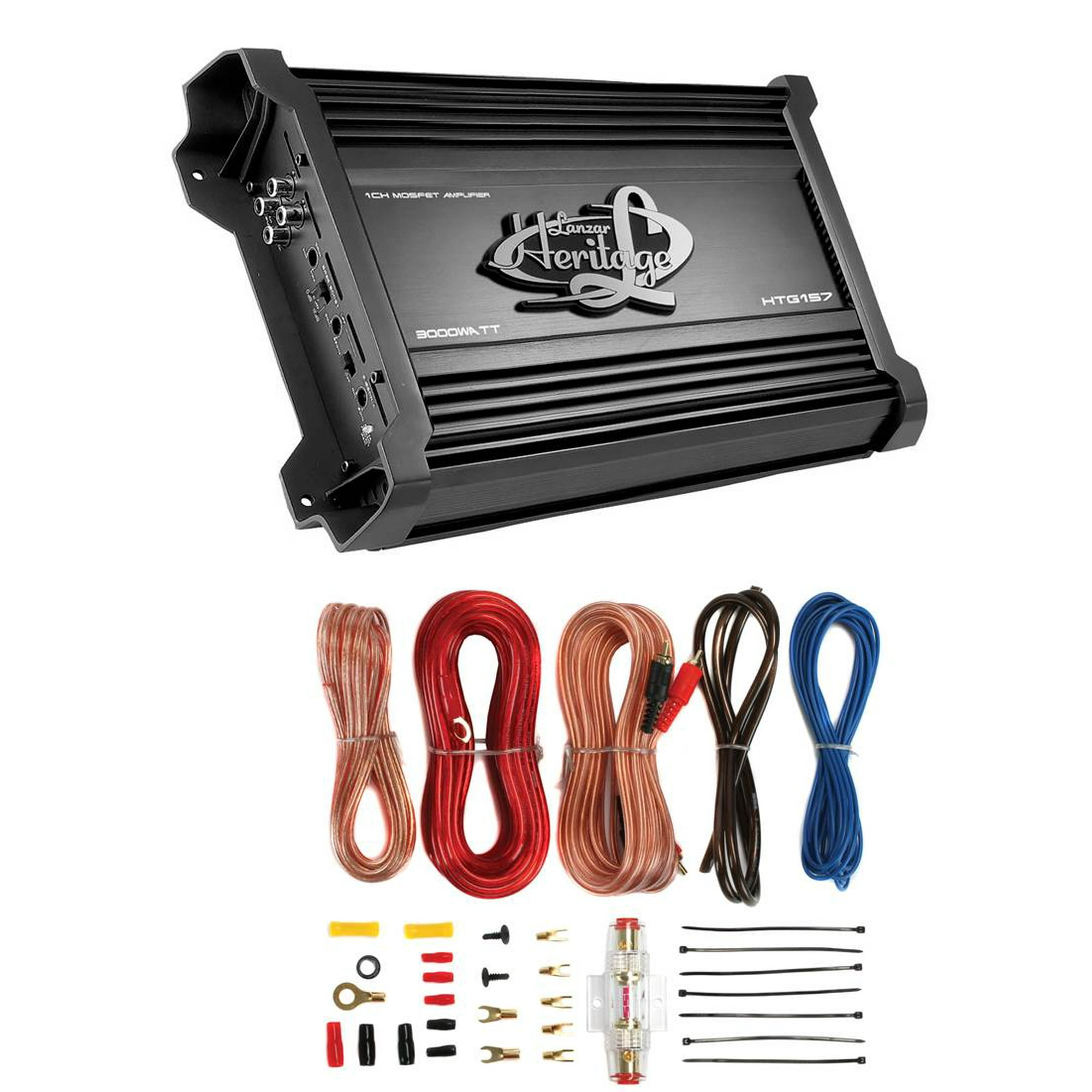 LANZAR HTG157 3000W Mono MOSFET Car Audio Power Amplifier with Boss ...