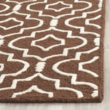 SAFAVIEH Cambridge Julian Geometric Wool Area Rug, Dark Brown/Ivory, 3 ...