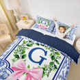 Catabedysis Green Leaf Wreath Bedding,Watercolor Bow Alphabet G Design ...