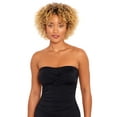 Time And Tru Womens And Plus Bandeau Twist Front One Piece Swimsuit
