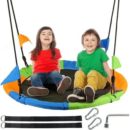 Leogreen 40" Saucer Tree Swing for Kids with Adjustable Hanging Ropes ...