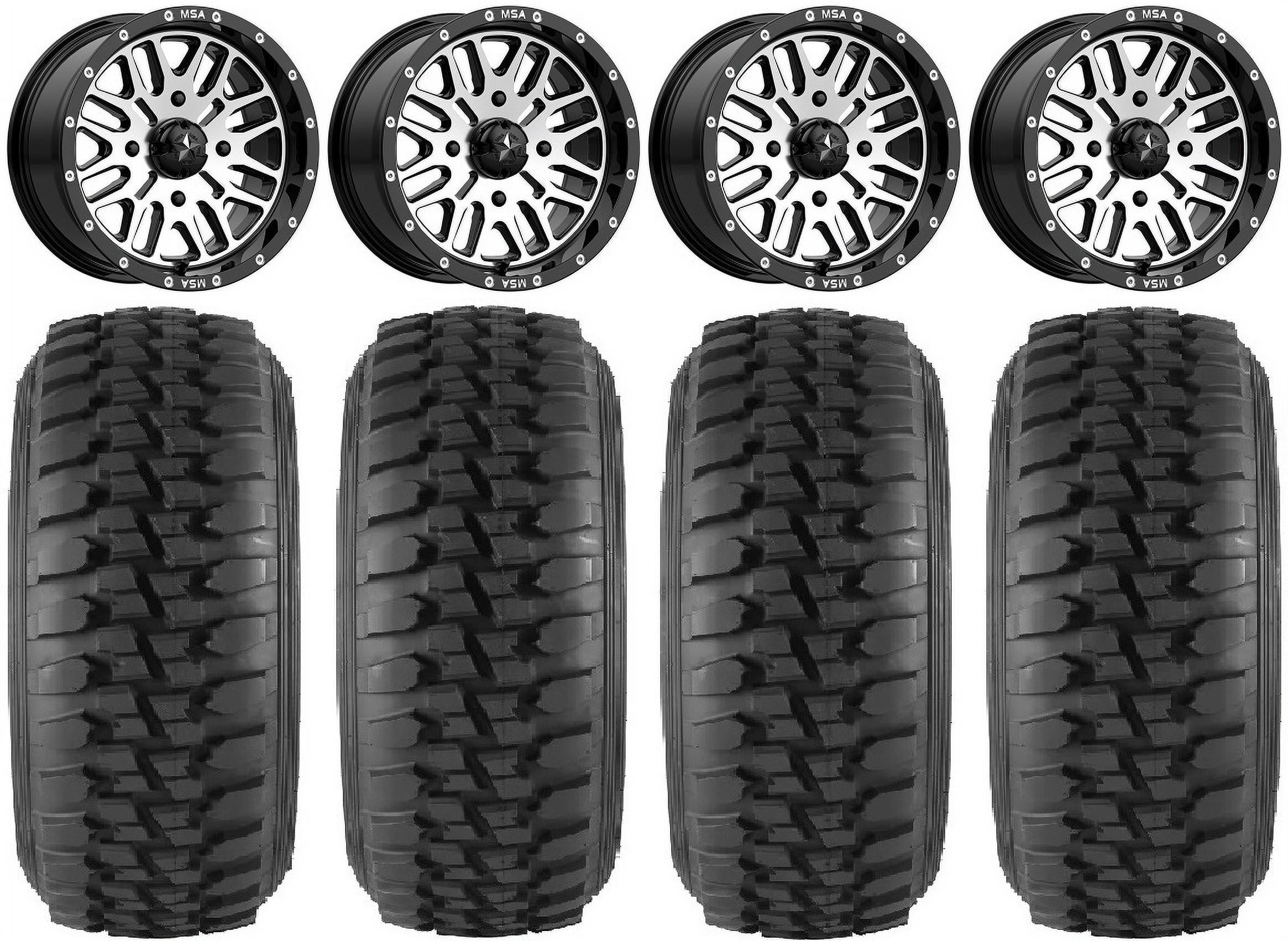 MSA Machined Brute 15" UTV Wheels 32" Desert Series Tires Can-Am ...