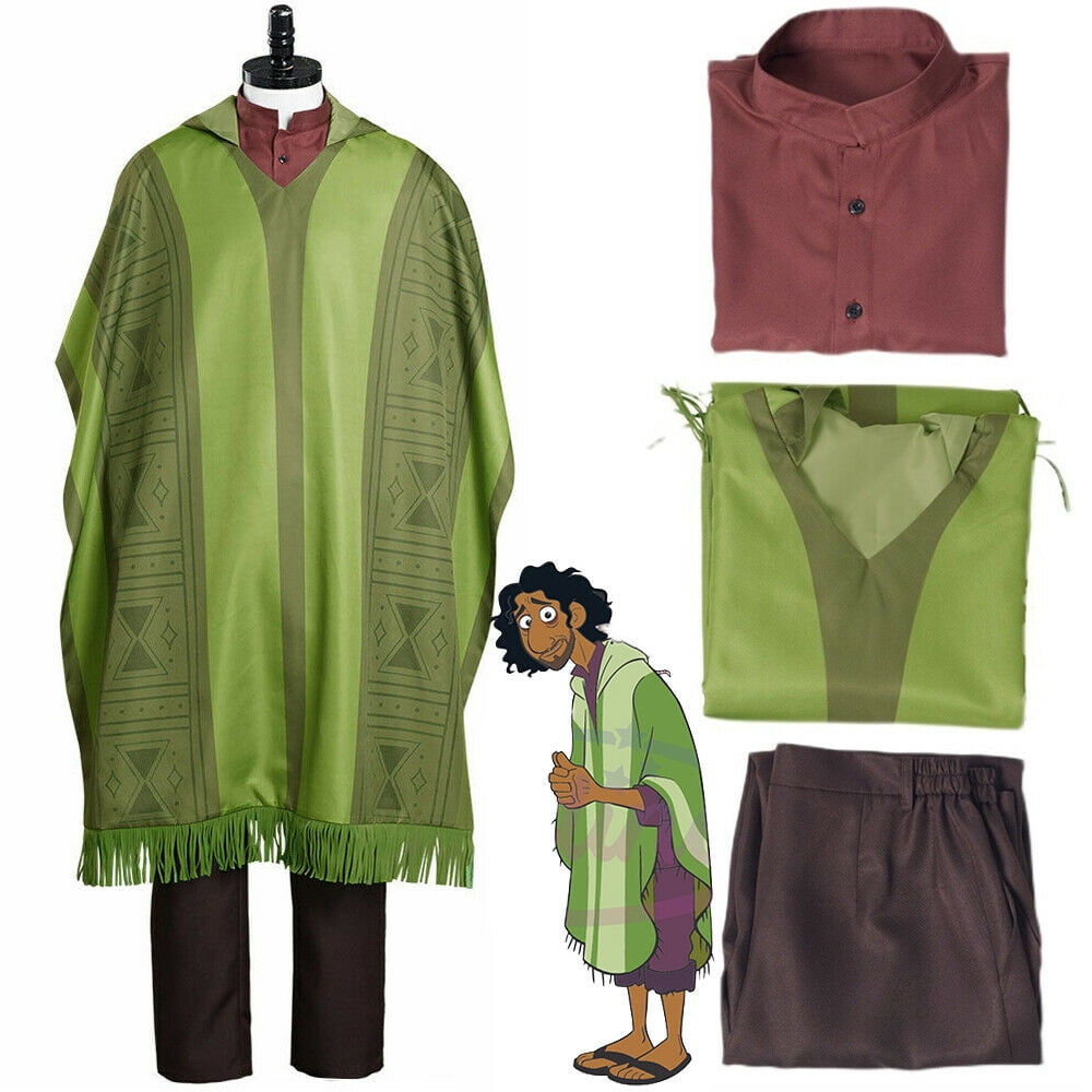 3Pcs/Set Encanto Bruno Cosplay Green Cape + Shirt + Pants Outfits ...