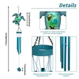 Liffy Sea Turtle Wind Chimes with Glass & Metal Tubes for Outdoor ...