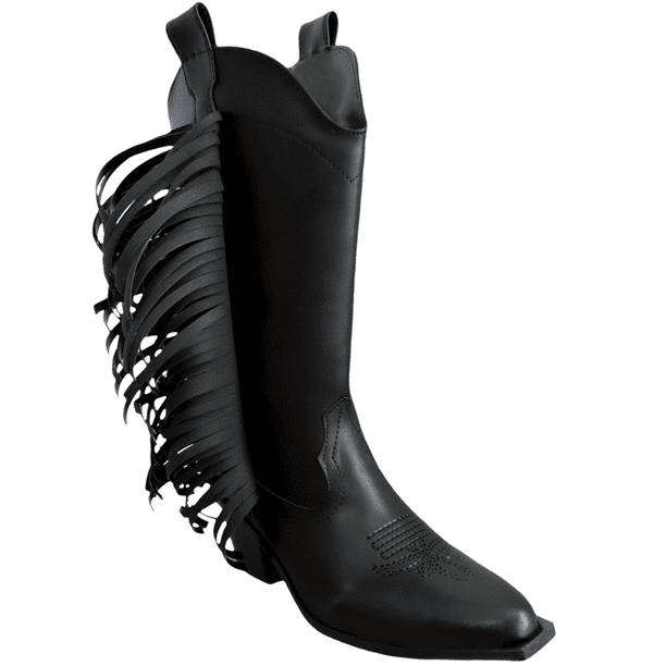 BOTA COWBOY MALABIS BOT-1014 NEGRA DECORADA AL COSTADO | Bodega Aurrera en línea