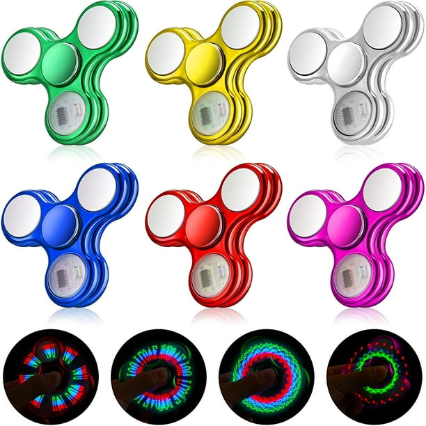 12 Pieces LED Light Up Fidget Toys, 6 Colors LED Hand Fidget Toys ...