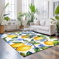 Area Rug 3x5ft Watercolor Lemon Washable Area Rugs for Living Room Blue ...