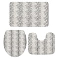 Abstract Black Bathroom Rugs Set Tree Branch Pattern Non Slip Absorbent ...