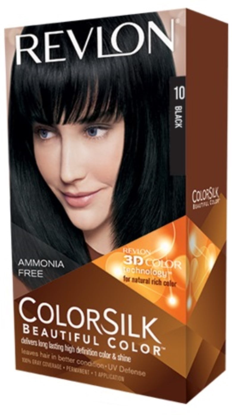 Revlon Colorsilk Permanent Haircolor, 10 Black 1 ea (Pack of 3 ...
