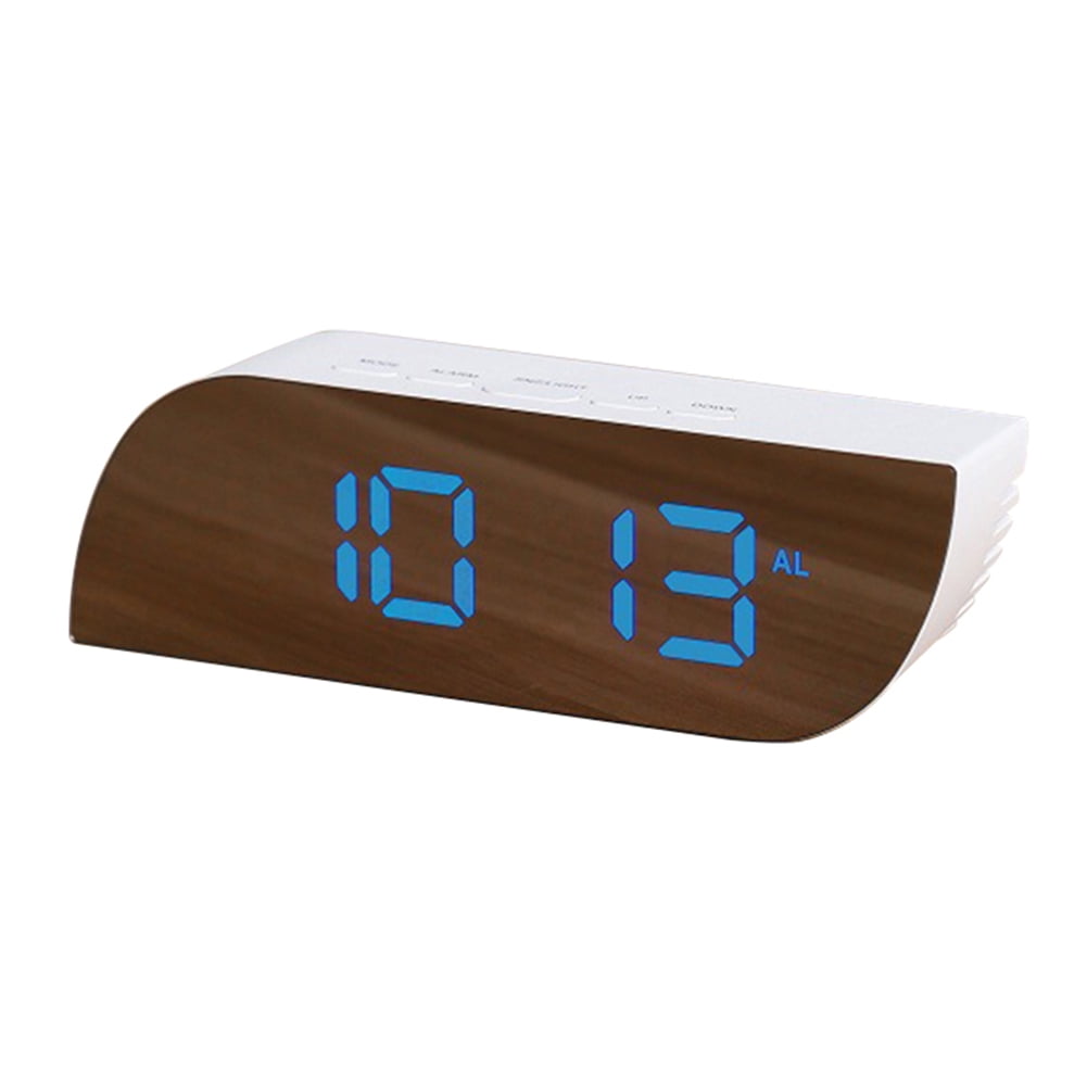 Digital Display Desktop Alarm Clock - Adjustable Makeup Mirror with LED ...