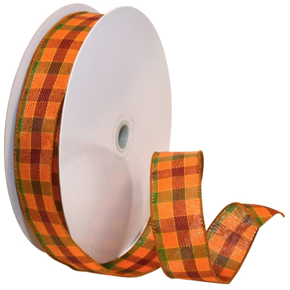 Morex Ribbon, Autumn Plaid, 1-1/2 in x 50 yd, Orange - Walmart.com