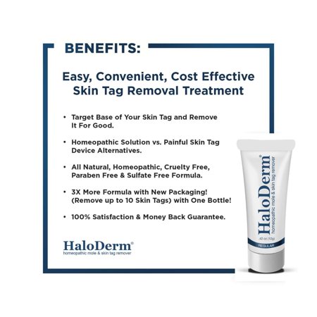 HaloDerm Skin Tag Remover & Mole Remover - All Natural Skin Tag Cream ...