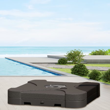 Patio Umbrella Base, Water or Sand Fillable Square Stand for Outdoor ...