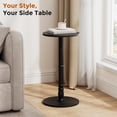 12" Round Side Table, Solid Wood Pillar with Top & Base, Small Drink ...