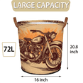 ADECORIVY Vintage Motorcycle Theme Laundry Basket, Foldable Laundry ...