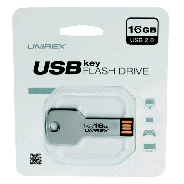 Unirex 16GB USB 2.0 Key Shaped- Flash Drive - Walmart.com