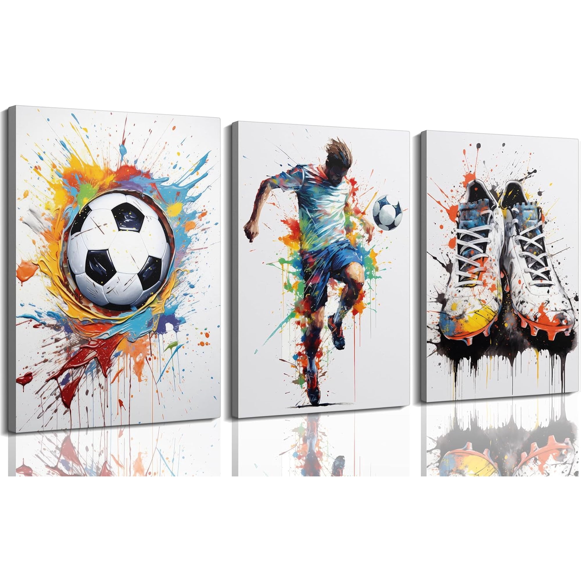 Click here for Huangxibin 3pcs Football Poster Wall Art Colorful... prices