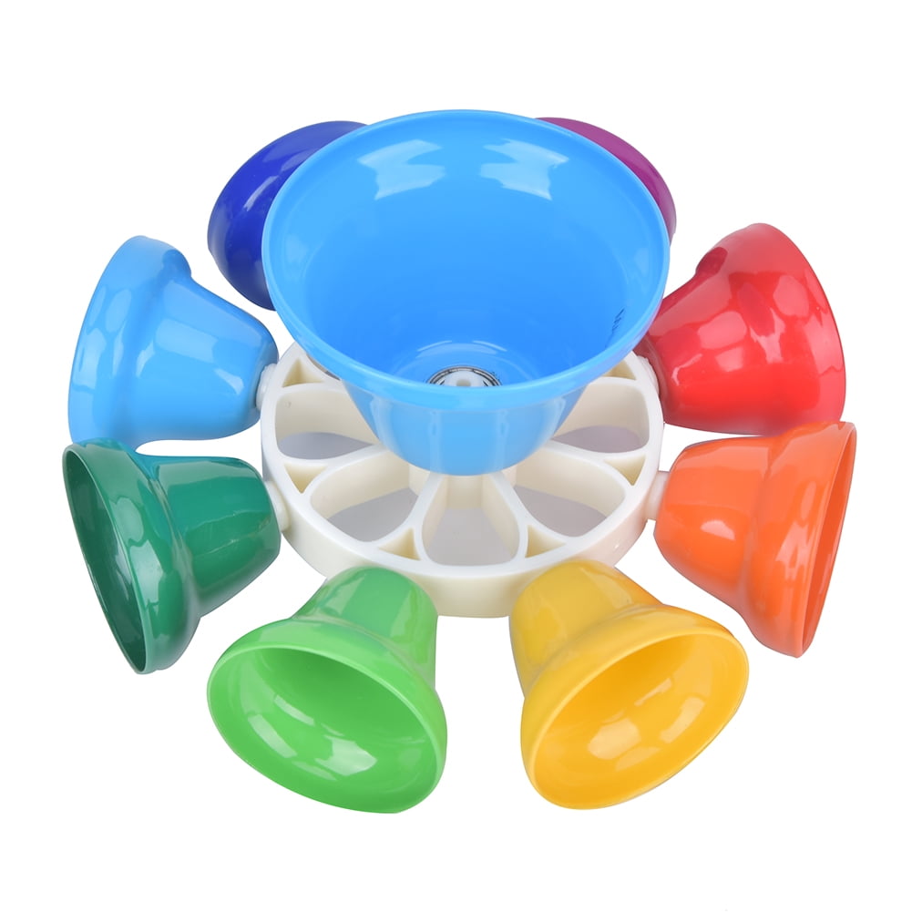 Fugacal 8 Tone Hand Bells Rainbow Color Children's Musical Tambourine ...