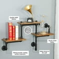 Industrial Pipe Shelving, Pipe Shelves with Wood Planks, Floating ...