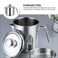 WEUVEB Round Cooking Oil Storage Can 1 Set 13 5X12 5X16Cm In Stainless ...